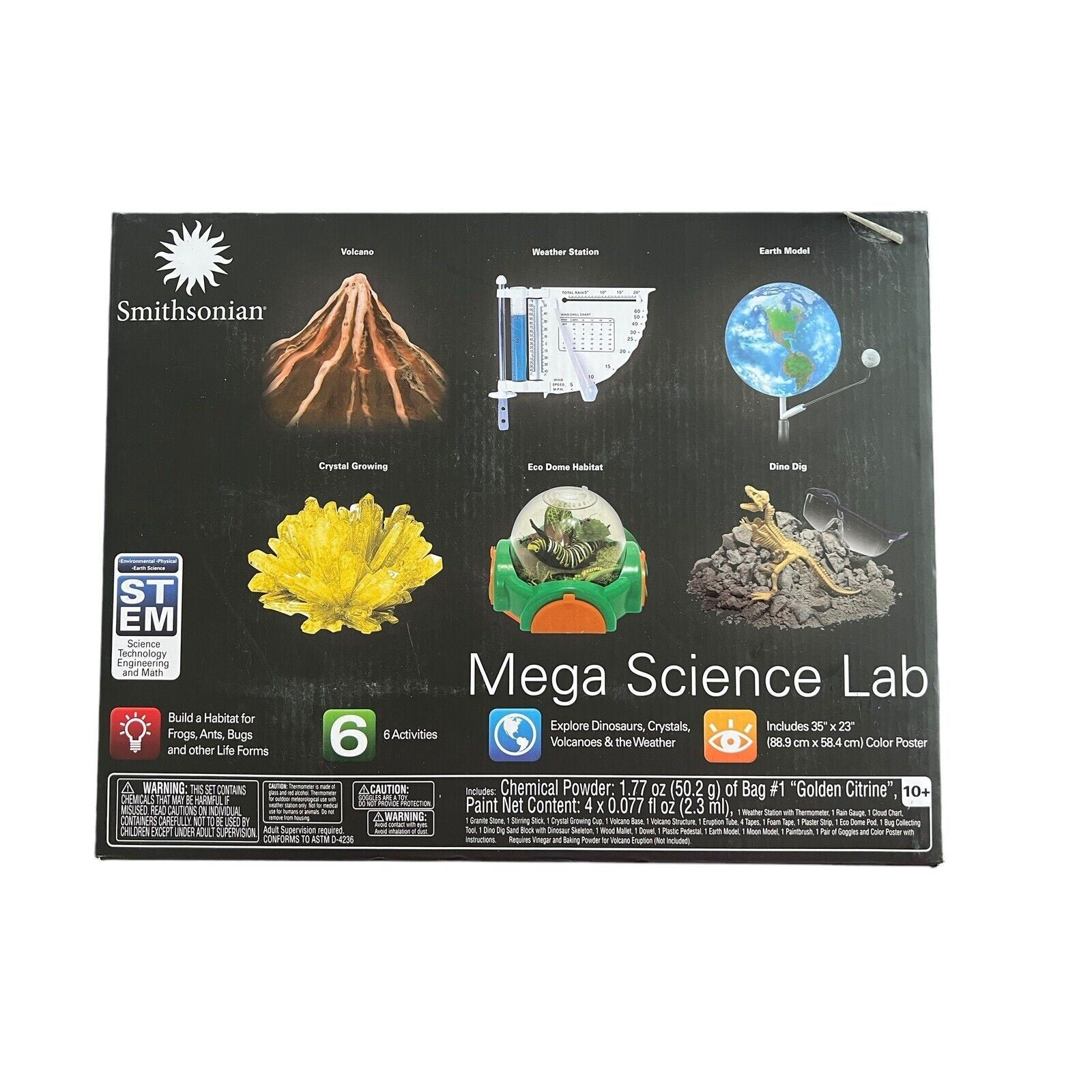 Smithsonian Mega Science Lab Kit STEM 6 Activities New Damaged Box ...